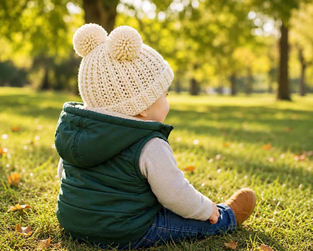 Easy Baby Pom Pom Hat Knitting Pattern (Knit Flat + Beginner-Friendly)