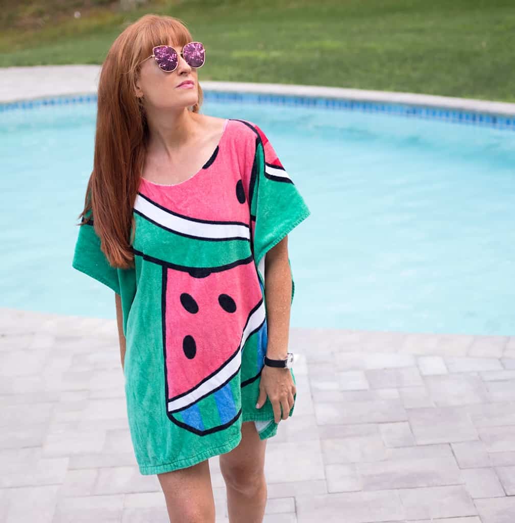 How to Sew a Kids Beach Towel Poncho- no pattern necessary!