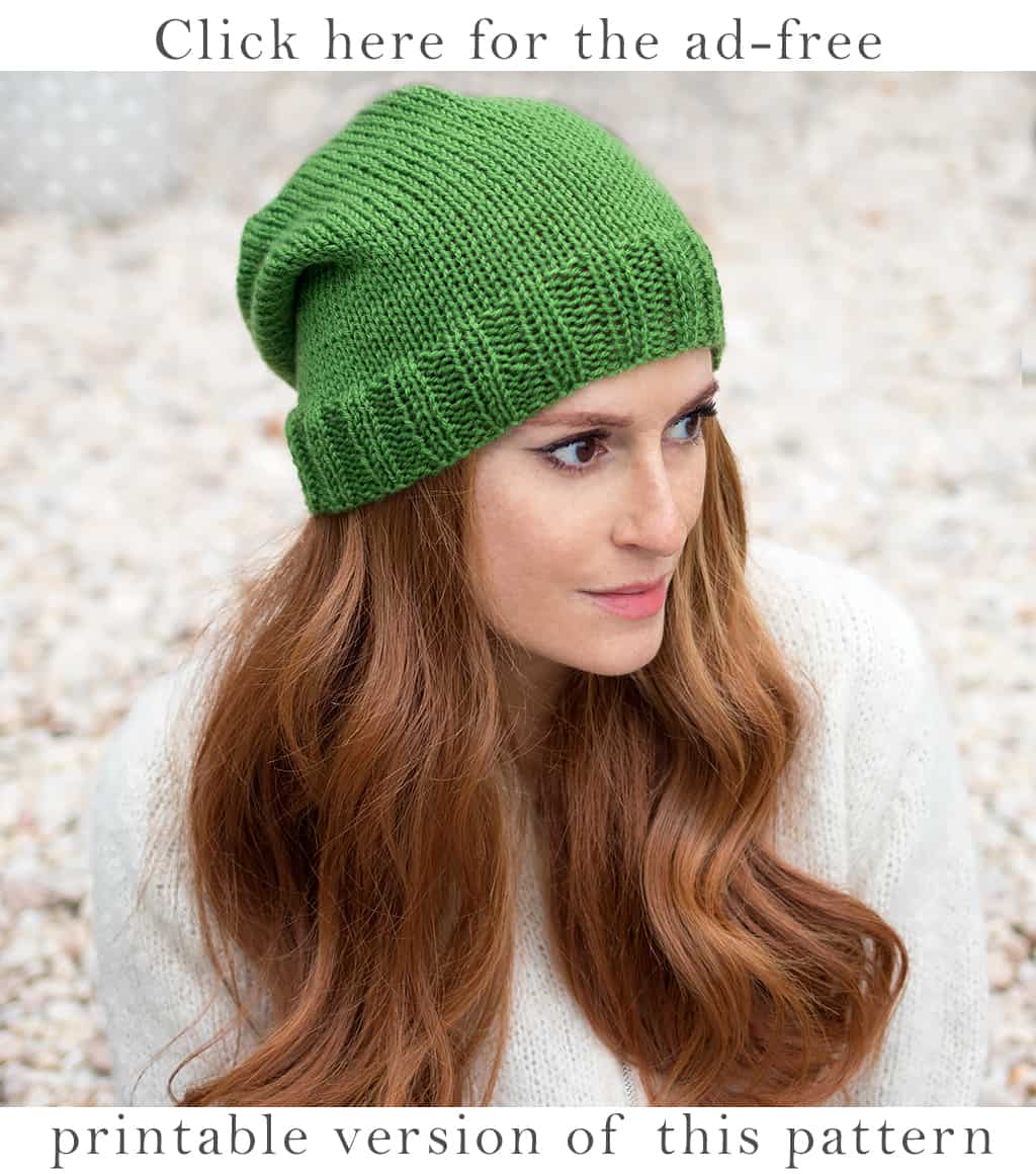Beginner Flat Knit Hat Knitting Pattern