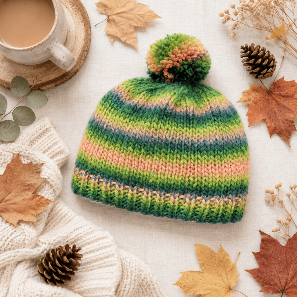 Easy Striped Hat Knitting Pattern for Beginners (Knit in the Round with ...