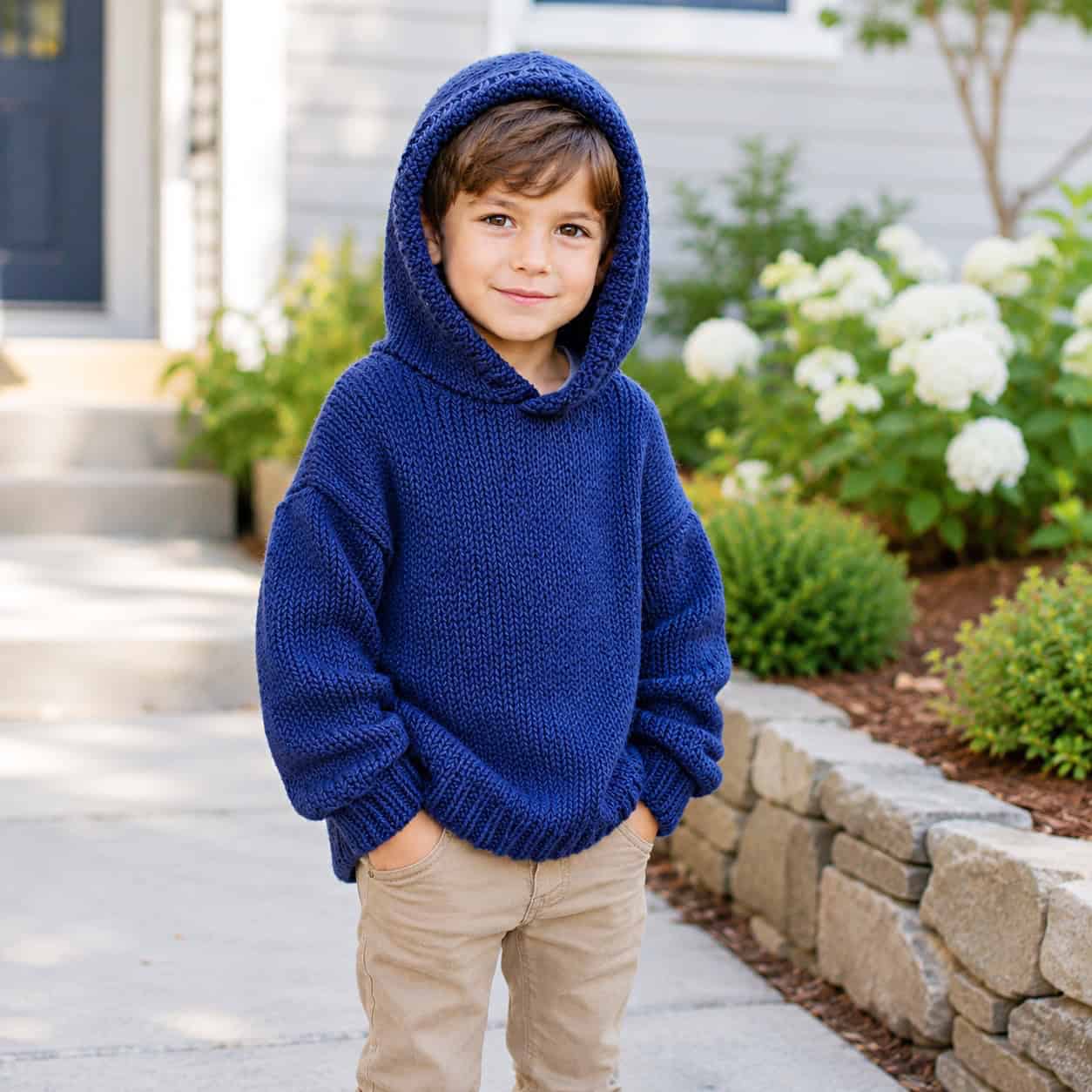 Easy Kids Hooded Sweater Knitting Pattern (Beginner-Friendly + Cozy ...