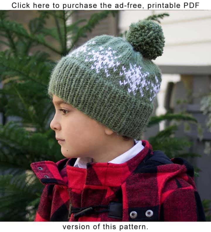 Beginner Snowflake Hat Knitting Pattern
