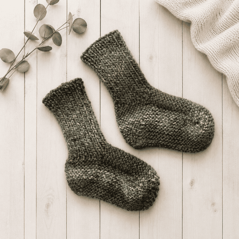 Easy Slipper Socks Knitting Pattern (Beginner-Friendly + Knit Flat on ...