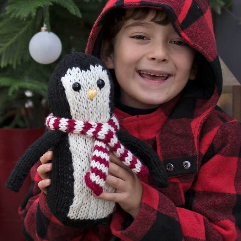 Flat Knit Plush Penguin Knitting Pattern