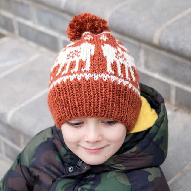 Fair Isle Moose Hat Knitting Pattern