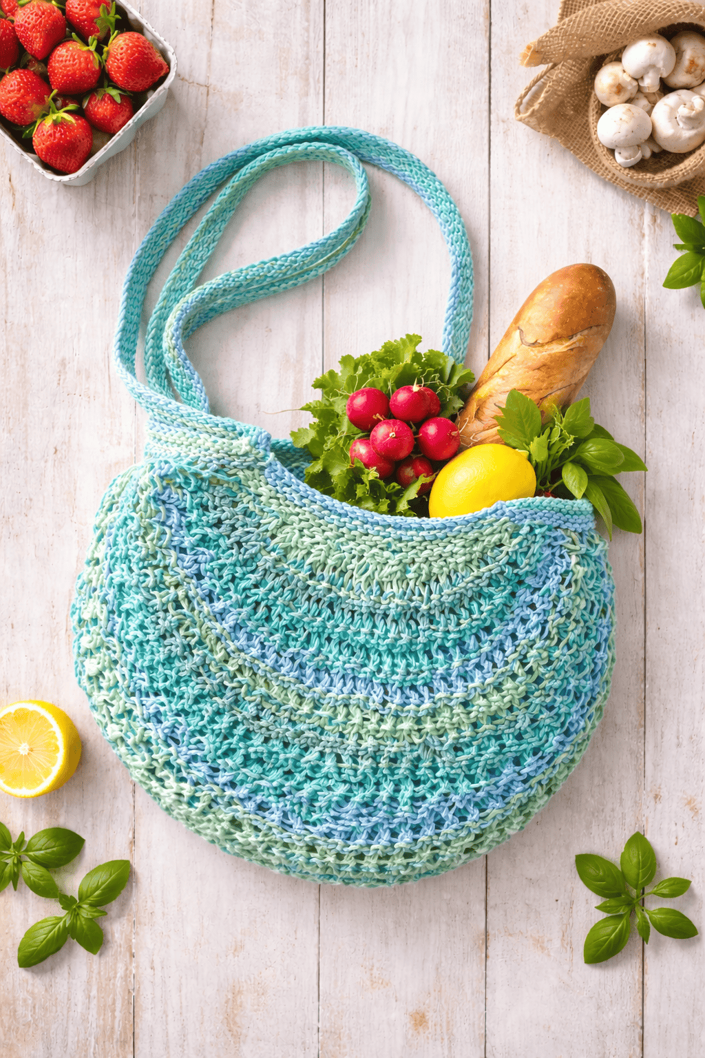 Easy Knit Market Bag Pattern (Beginner-Friendly, Reusable & Perfect for ...